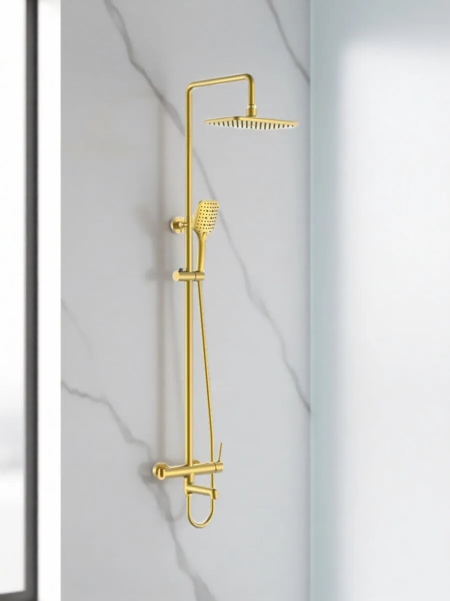 Душевая система из латуни с тропическим душем Vieir V103562-S золото