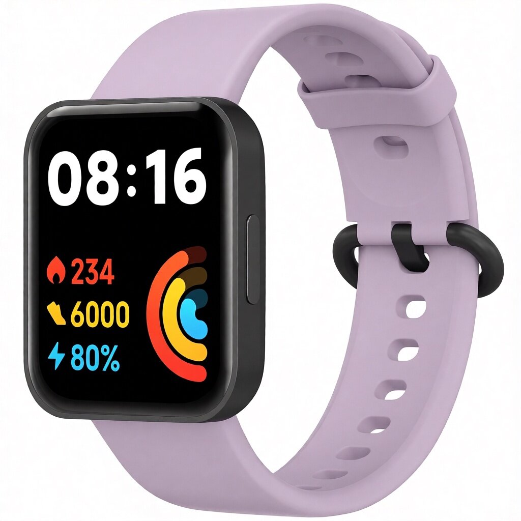 Силиконовый ремешок для Xiaomi MI WATCH LITE / REDMI WATCH 2 LITE / POCO Watch; светло-фиолетовый.