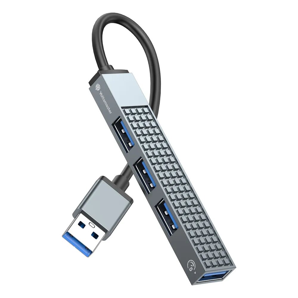 USB HUB HP17A-4A хаб USB 3.2 Gen1USB A, алюминиевый сплав с 4USB A /USB A 3.0*1 (5 Гбит/с), USB A 2.0*3 (480 Мбит/с) для ноутбуков