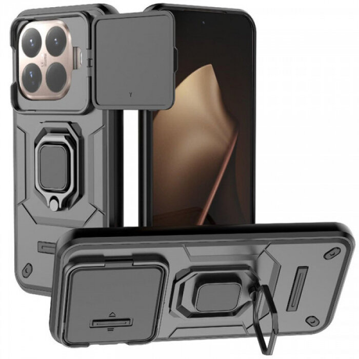 Transformer Ring Holder Противоударный чехол с кольцом и шторкой камеры для Xiaomi Mi 15T Pro