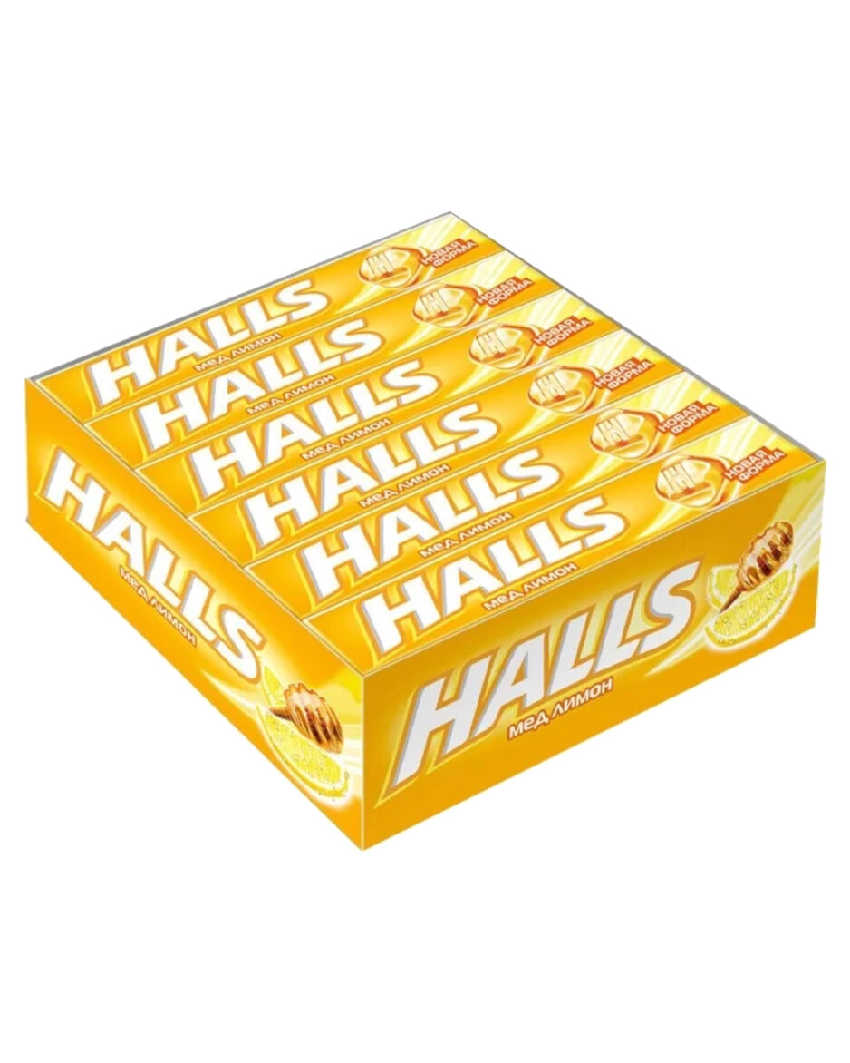 Леденцы Холс Лимон и Мед (Halls), 20шт х 32г