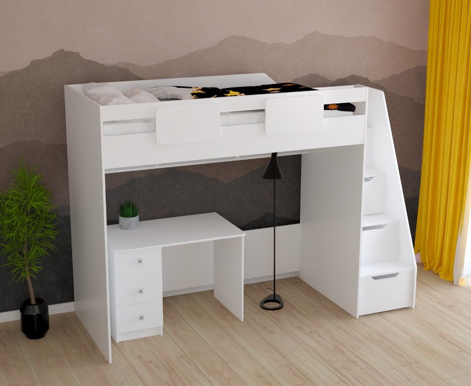 Набор: Кровать-чердак Мозаика-2 + Стол коллекции Умка