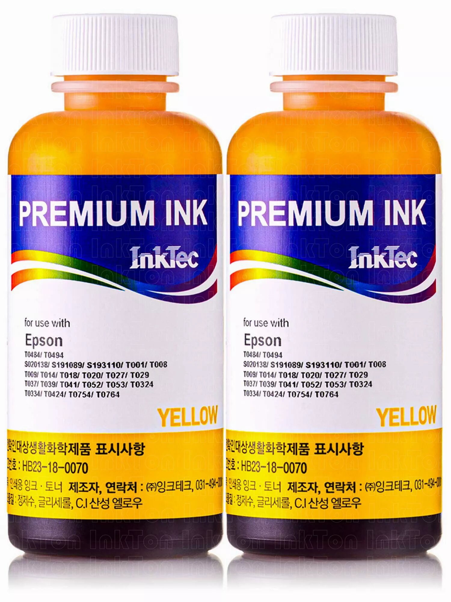 Чернила для заправки картриджа Epson T0484, ПЗК, СНПЧ, водные 200 мл, жёлтые
