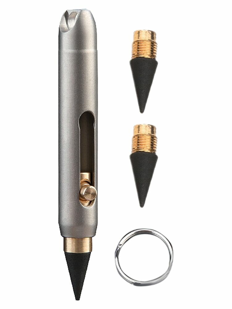 Вечный карандаш металлический (чёрный), со сменными стержнями