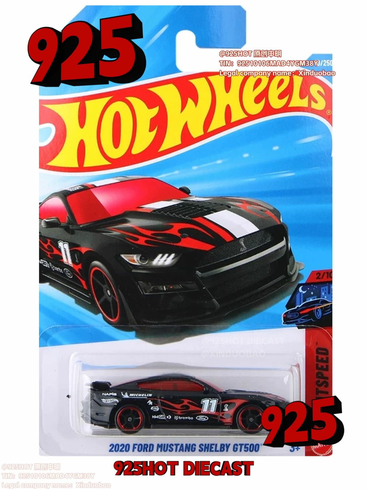 Машинка 925HOT WHEEL C4982 2026F FORD MUSTANG SHELBY GT500 игрушечная машина