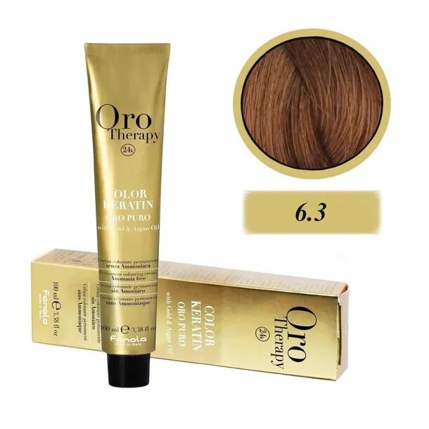 Fanola Oro Therapy Color Keratin Краска для волос 100 мл, оттенок 6.3 Dark Blonde Gold