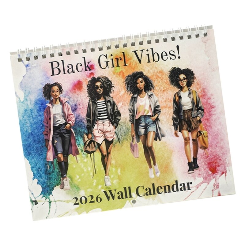 Черный Женский Вдохновляющий Календарь На 2026 Год Настенный / Настольный Календарь Ежедневник Блокнот Для Домашнего Офиса