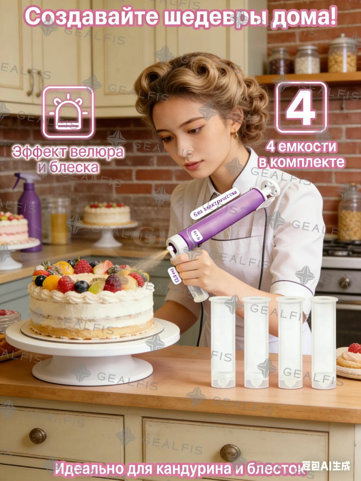 Кондитерский инструмент для эффекта велюра ручной распылитель для шоколада и велюрового покрытия тортов