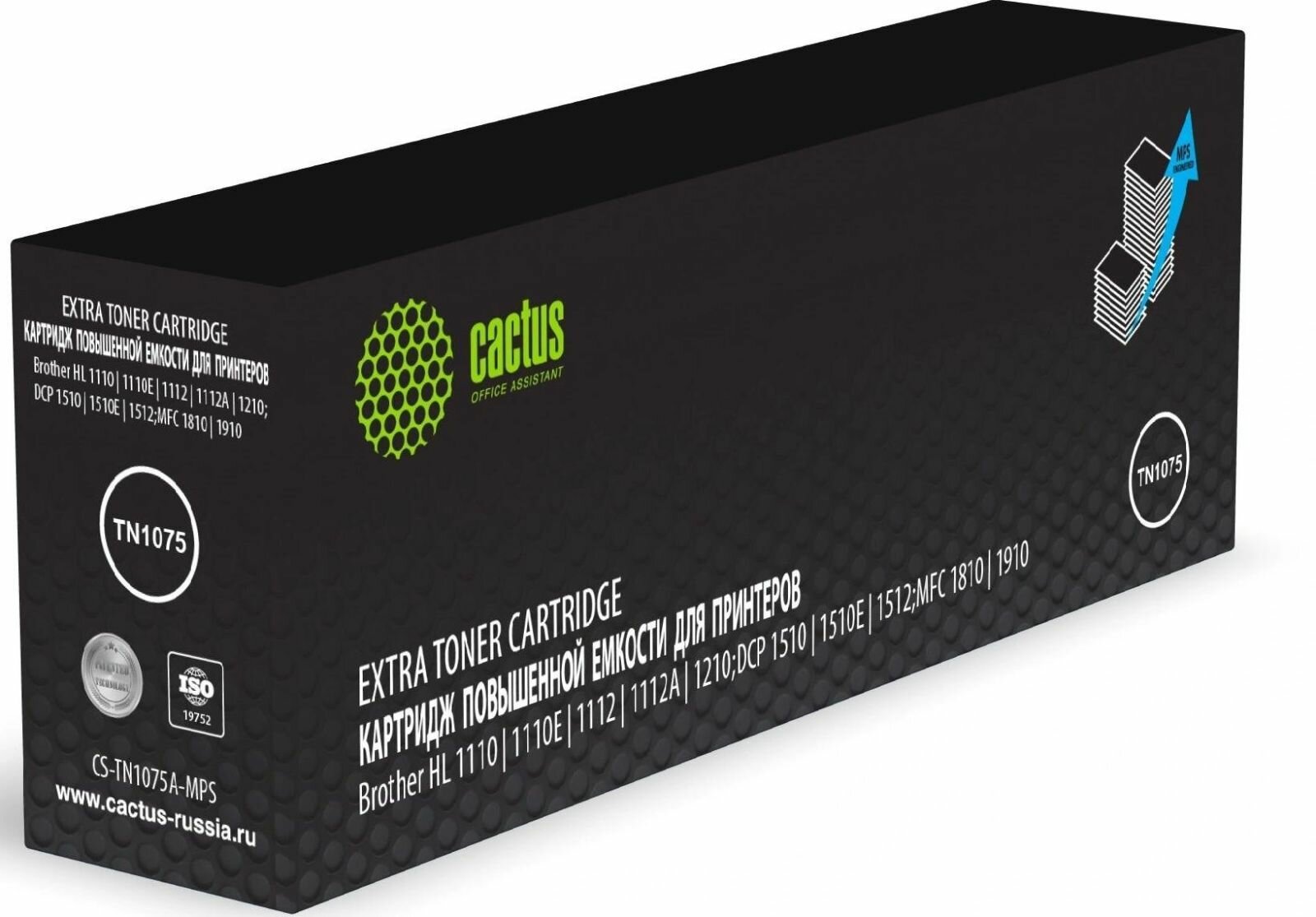 Картридж лазерный CACTUS TN1075 черный, 2000 страниц, для Brother HL-1110 1112 1510 1512 1810 1815 (CS-TN1075A-MPS)