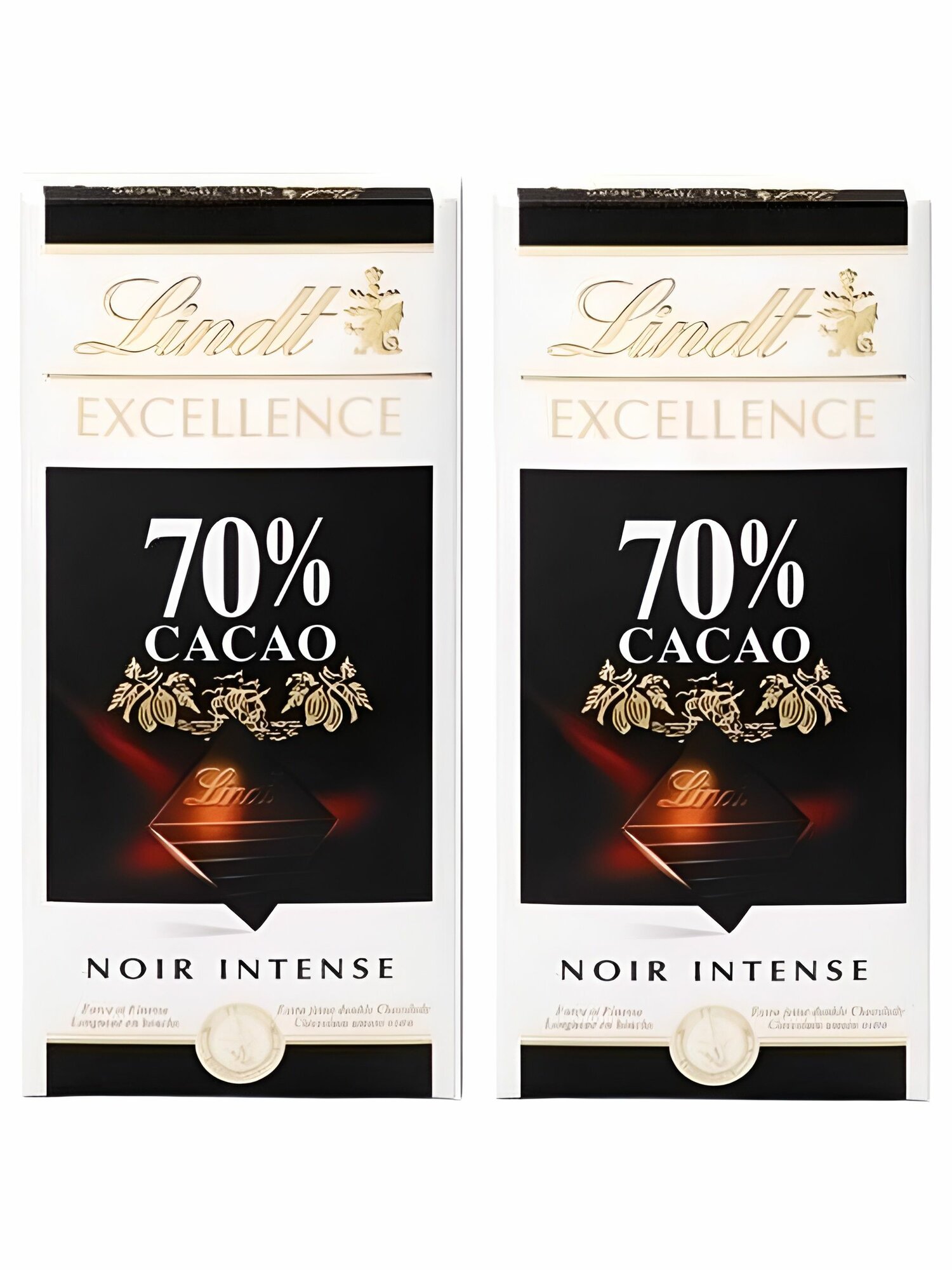 Шоколад горький Lindt Excellence 70% какао, 2 шт х 100 гр (Франция)
