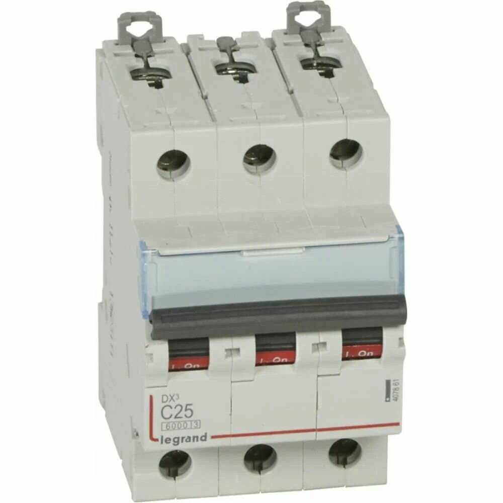 Автоматический выключатель Legrand DX3, 3 полюса, ток утечки 25кА 409728
