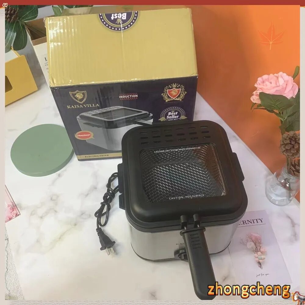 Фритюрница KAISA VILLA GFF-M2000 X68U 2.5L Электрическая с регулировкой температуры из нержавеющей стали серого цвета — фото 1