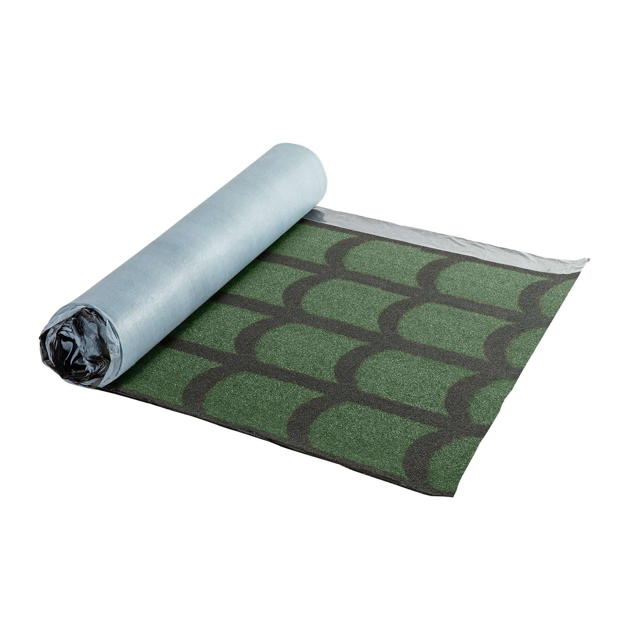 Рулонная черепица Технониколь Классическая, Зеленая, 8 м2 / Рулонная кровля Технониколь / Битумная черепица