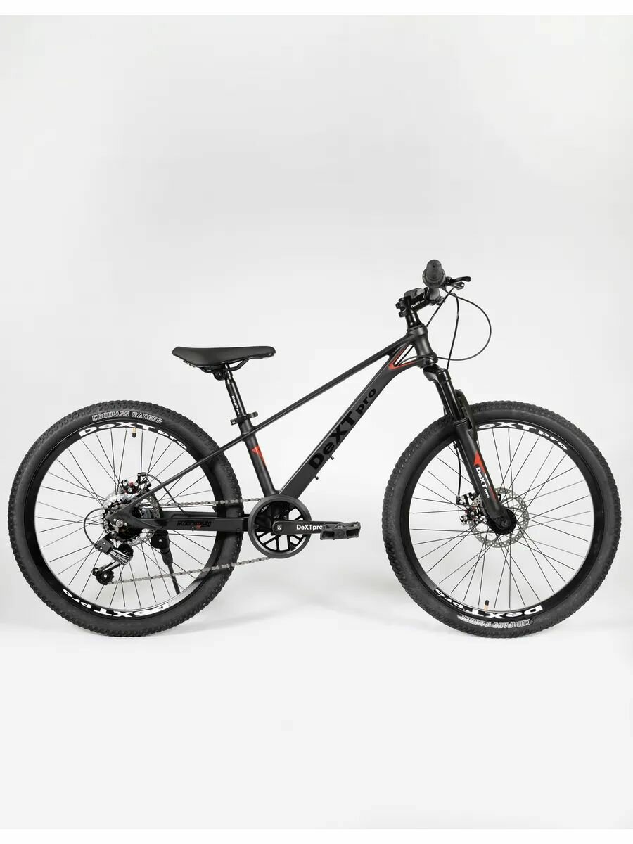 Велосипед DeXTpro детский скоростной горный колеса 24 дюйма, рама 12, черный