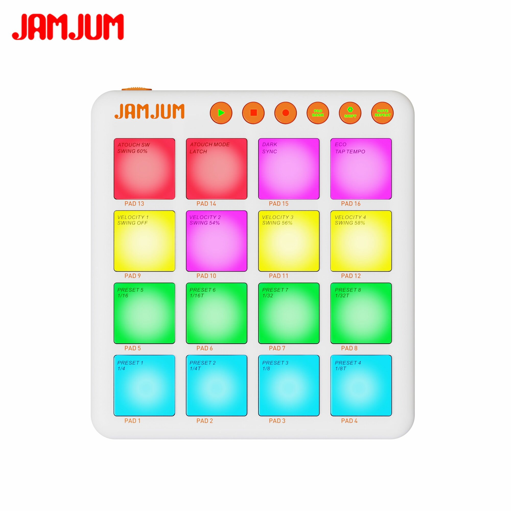 Беспроводной MIDI-контроллер JAMJUM JP-MINI, белый