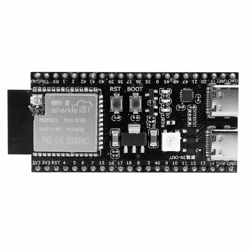 Модуль разработки ESP32-S3 с флеш-памятью 16 МБ и PSRAM 8 МБ
