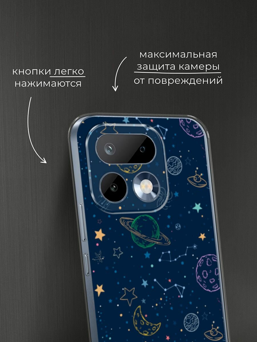 Чехол на Realme 16 Pro / Реалме 16 Про с принтом Темно-синий космос — фото 1