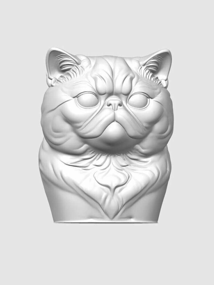 Эксклюзив! Статуэтка кошки - Экзотическая короткошерстная (10 см, белый матовый) - Милый друг, подарок, талисман