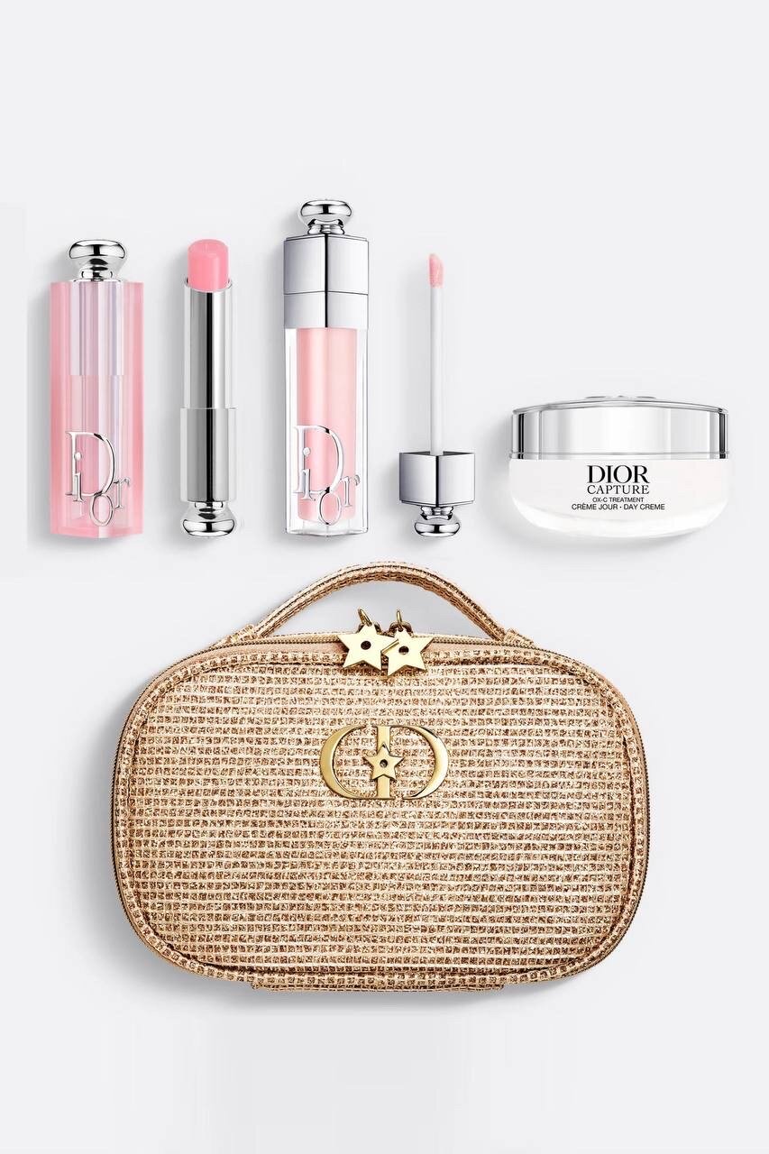Dior The Pink Glow Ritual Набор для губ и лица с косметичкой Limited Edition 2025