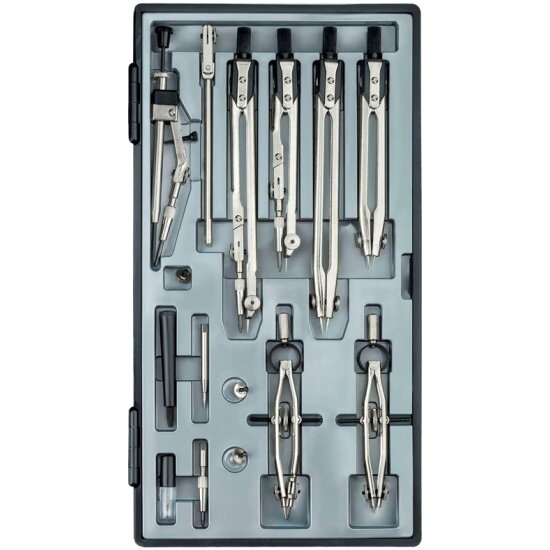 Готовальня Глобус 14 предметов, пластиковый футляр