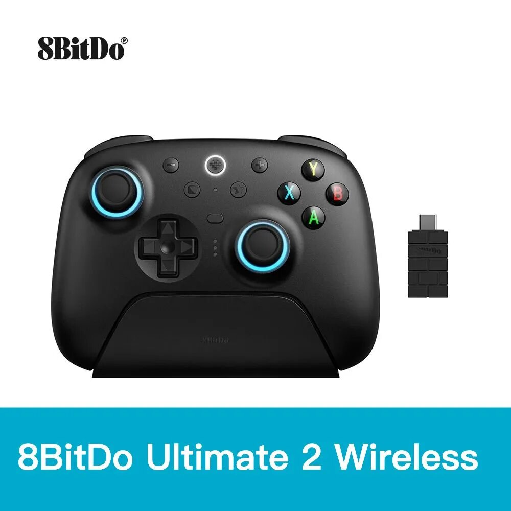 8BitDo Ultimate 2 Wireless 2.4G Игровой контроллер с зарядной док-станцией, джойстик TMR, Bluetooth-геймпад для ПК, Windows, Android