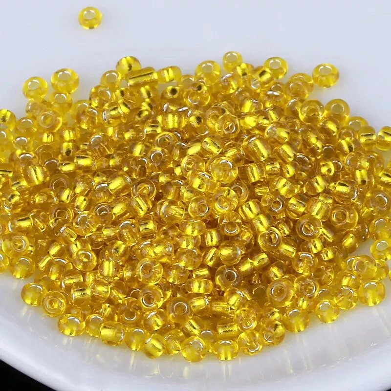 Бусины DAIZHEMEI стеклянные золотистые и желтые 4 мм