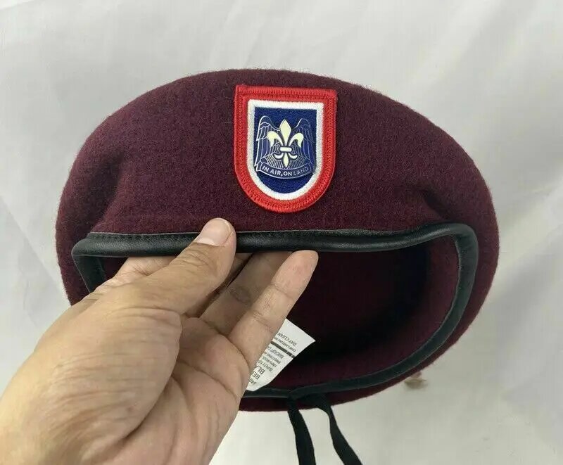 Берет US Army 82nd Airborne Division, пурпурно-красный, XL