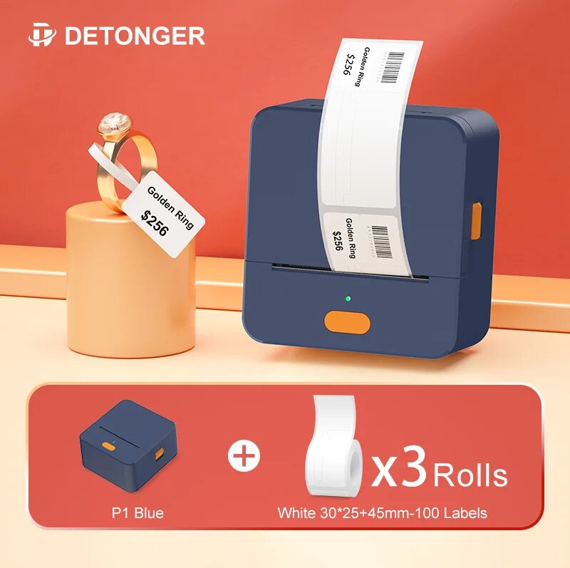 DETONGER P1 Беспроводной Термопринтер Этикеток
