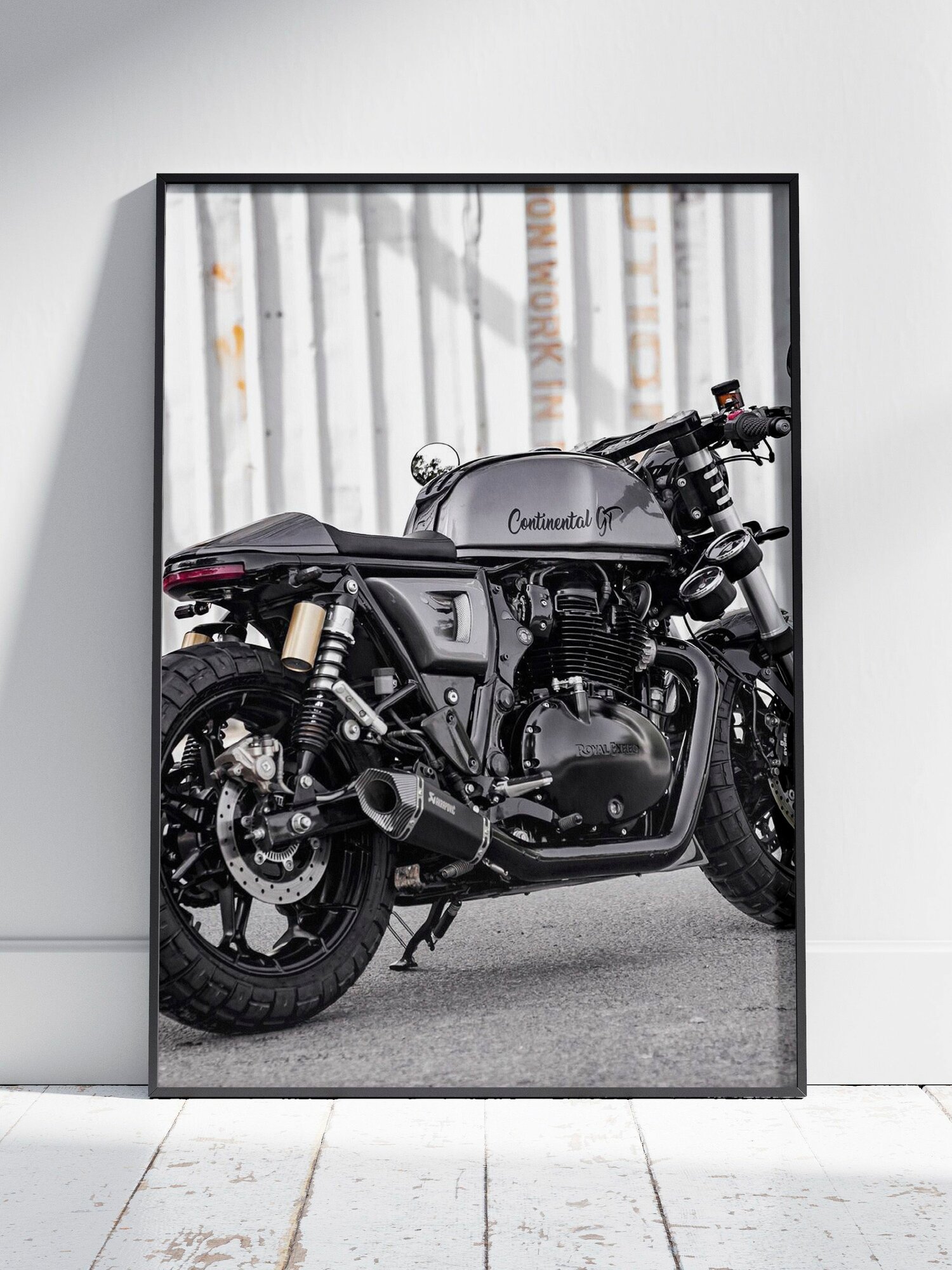 Плакат на стену для интерьера Мотоцикл (Royal Enfield Interceptor 650 4) - Постер по мото и байкам формата A4 (21x30 см)