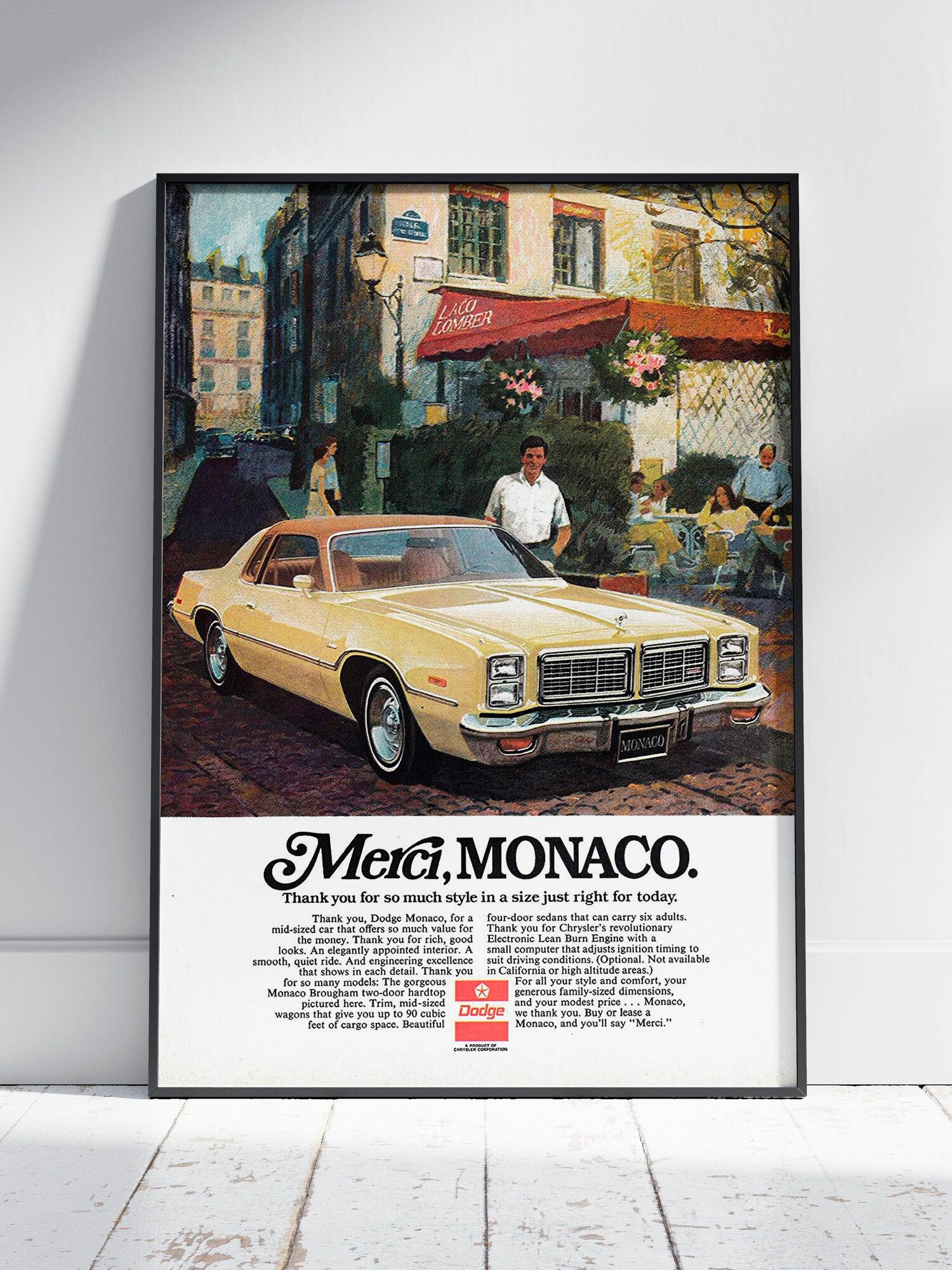 Плакат на стену для интерьера Легенды Авто (Додж Монако - Dodge Monaco 1) - Постер по машине формата A3 (30x42 см)
