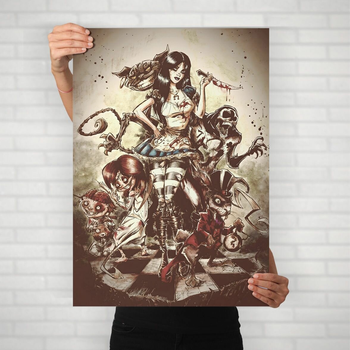 Плакат на стену для интерьера Алиса в стране кошмаров (Alice Madness Returns 15) - Постер по игре формата А1 (60x84 см)