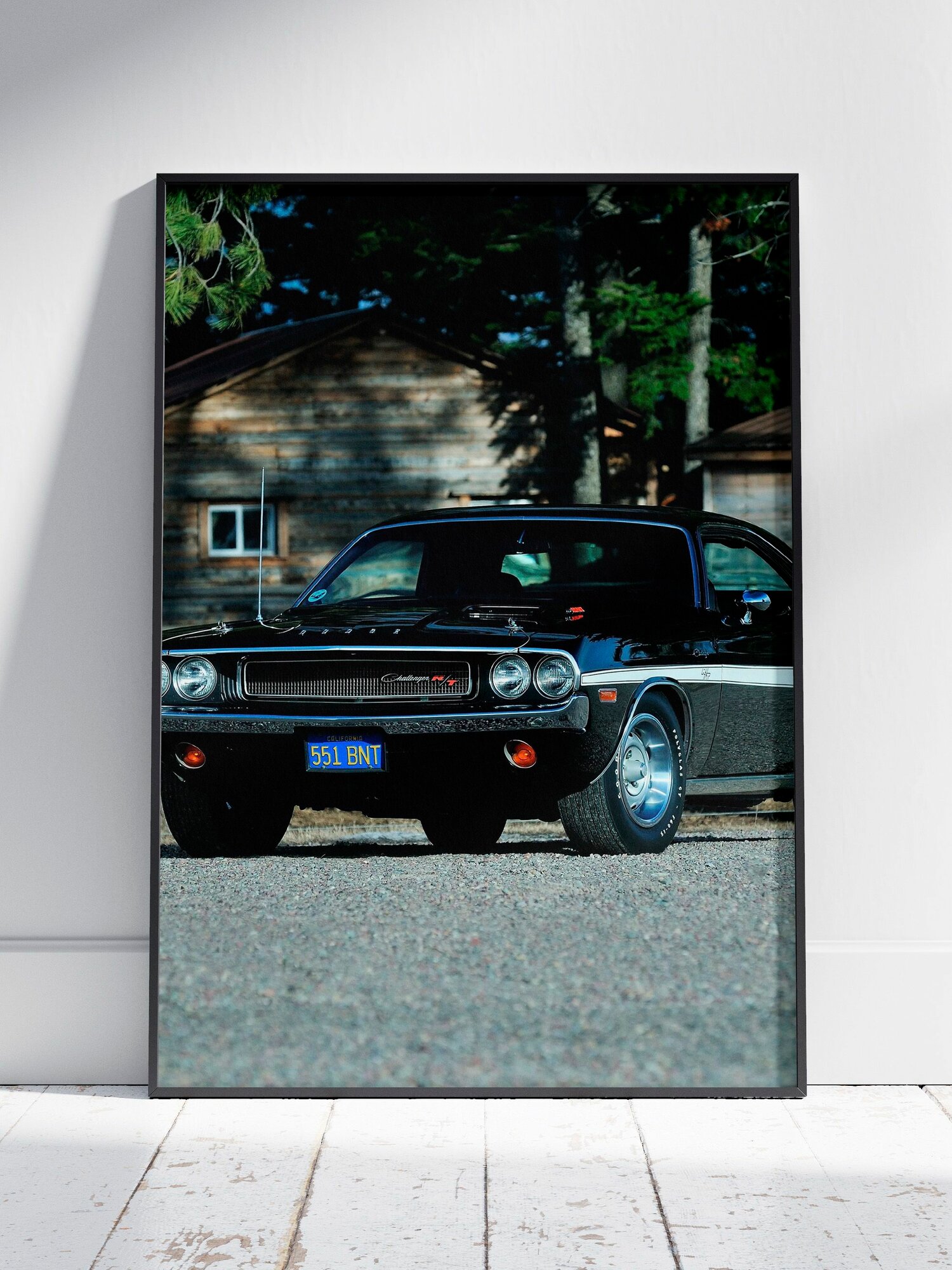 Плакат на стену для интерьера Легенды Авто (Додж Челленджер RT - Dodge Challenger RT) - Постер по машине формата A4 (21x30 см)