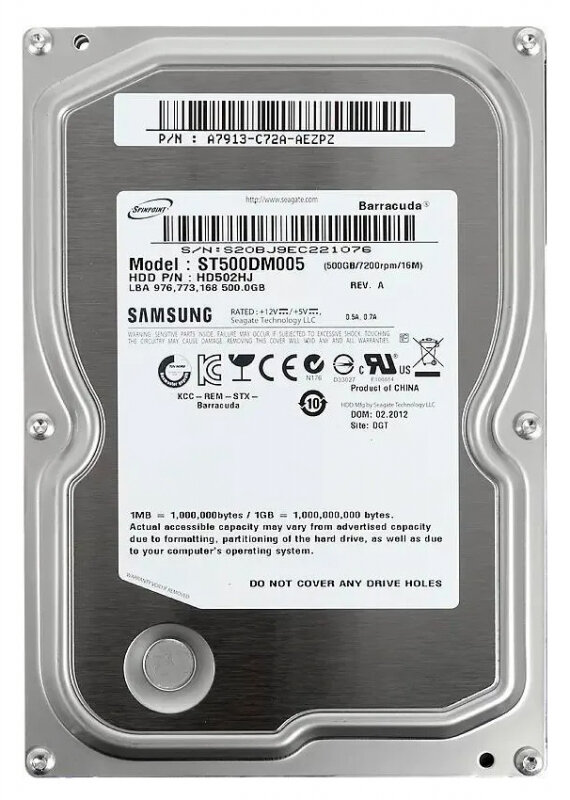 Жесткий диск Samsung ST500DM005 500Gb SATAII 3,5" HDD