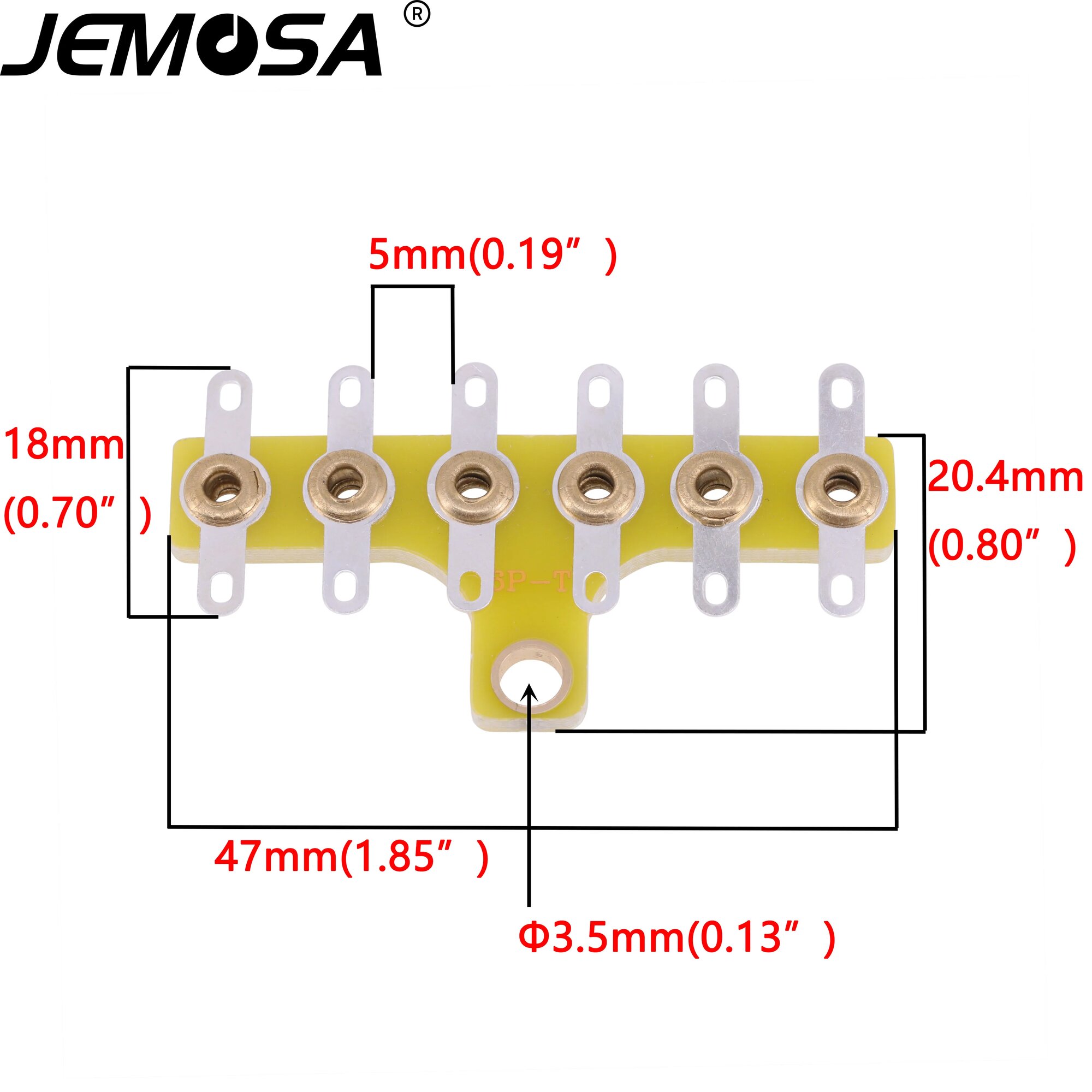 JEMOSA FR4 Board T-6P, 47x18x20.4x5mm