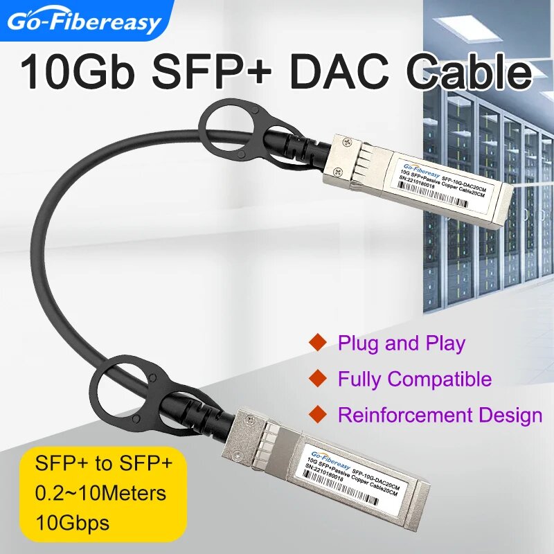 Кабель Twinax SFP+ Go-Fibereasy 10G, 0.2M, 30AWG