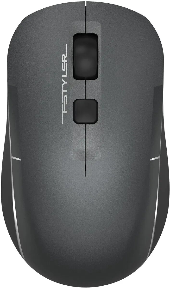 Мышь беспроводная A4Tech Fstyler FB26CS Air2 серый/черный, 2000 dpi, радиоканал, Bluetooth, USB, кнопки - 4
