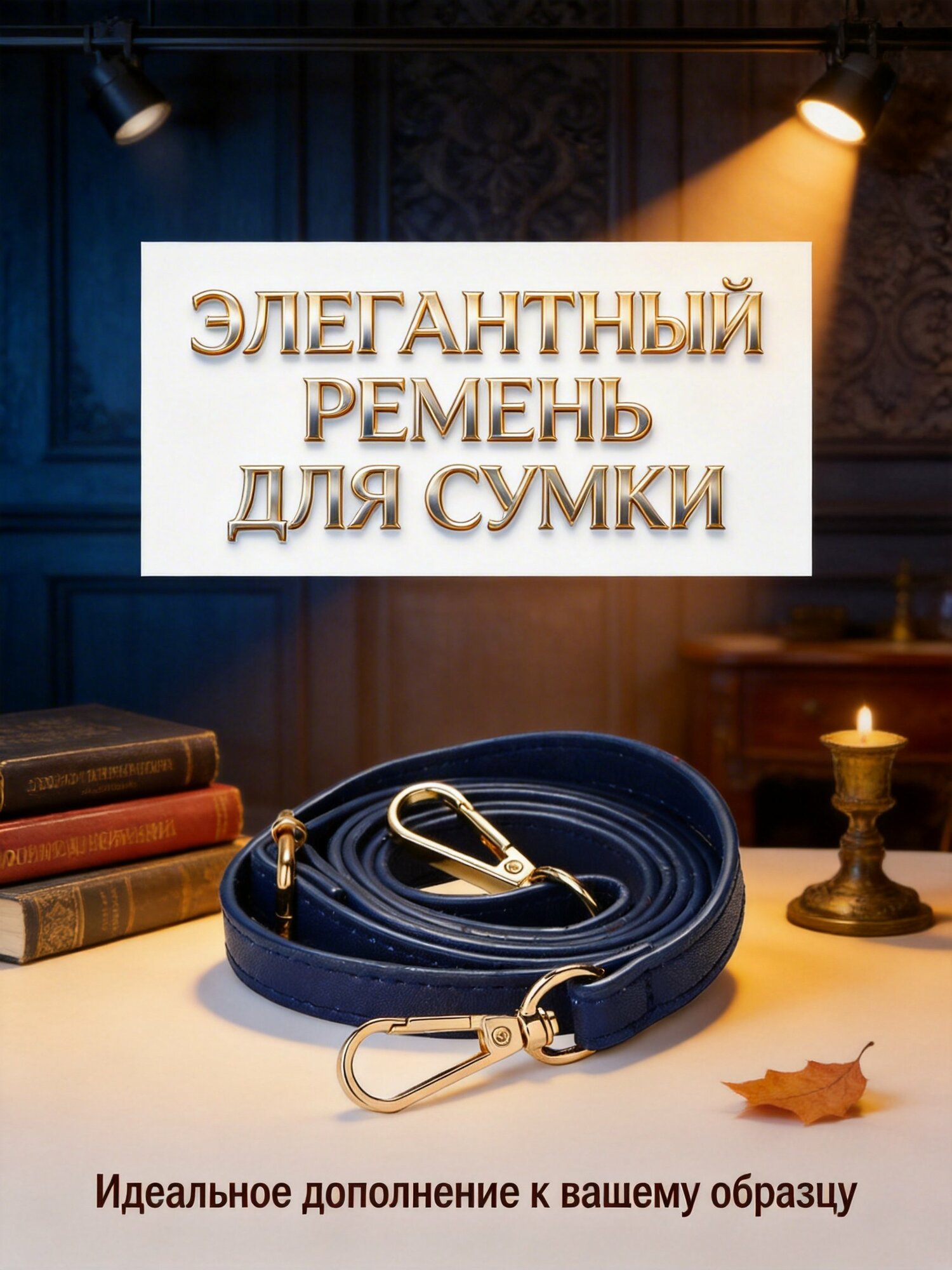 Ремешок для сумки из искусственной кожи PU, регулируемый плечевой ремень длина 110-125 см ширина 1,2 см, цвет как показано