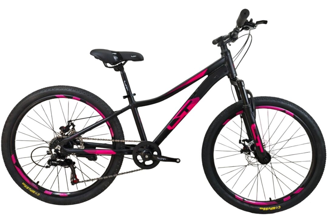 Велосипед 24" LTBIKE TRIGGER, алюминий рама, рост 12", 7-скор, диск. торм, оборуд. Шимано, пром. подш, черный