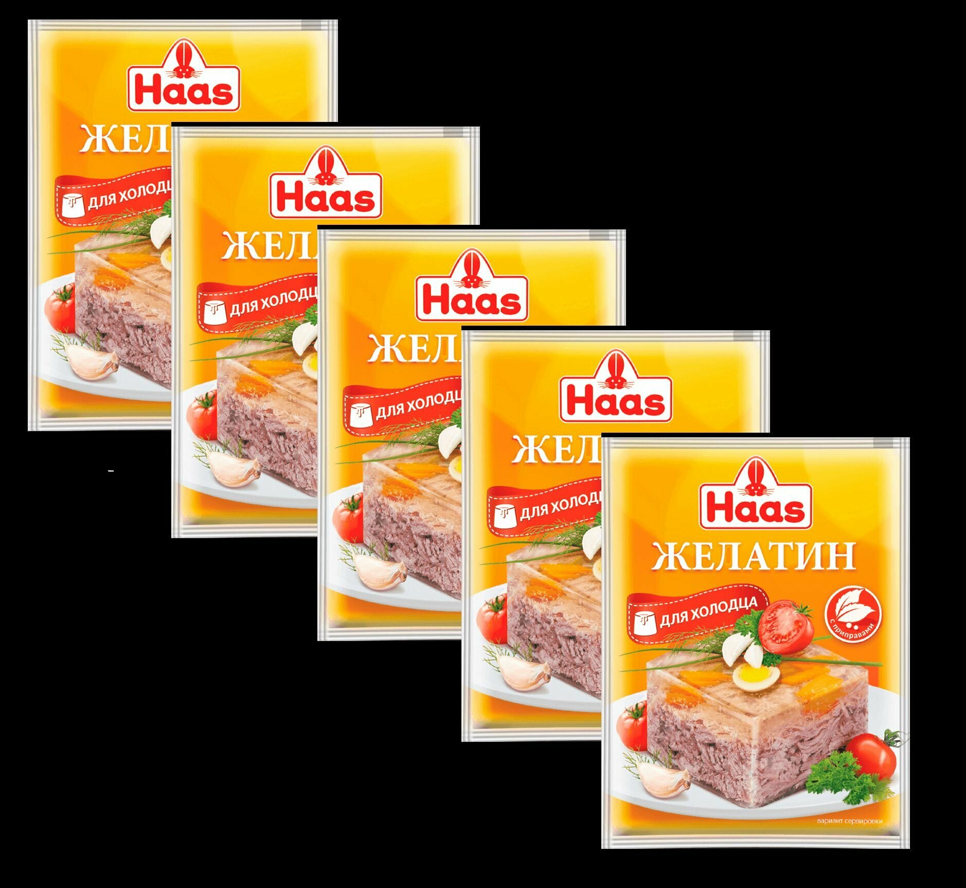 Haas Желатин со специями для холодца 25гр(Набор из 5шт)