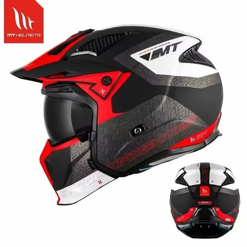 MT HELMETS Мотошлем, цвет: черный, красный, размер: XL
