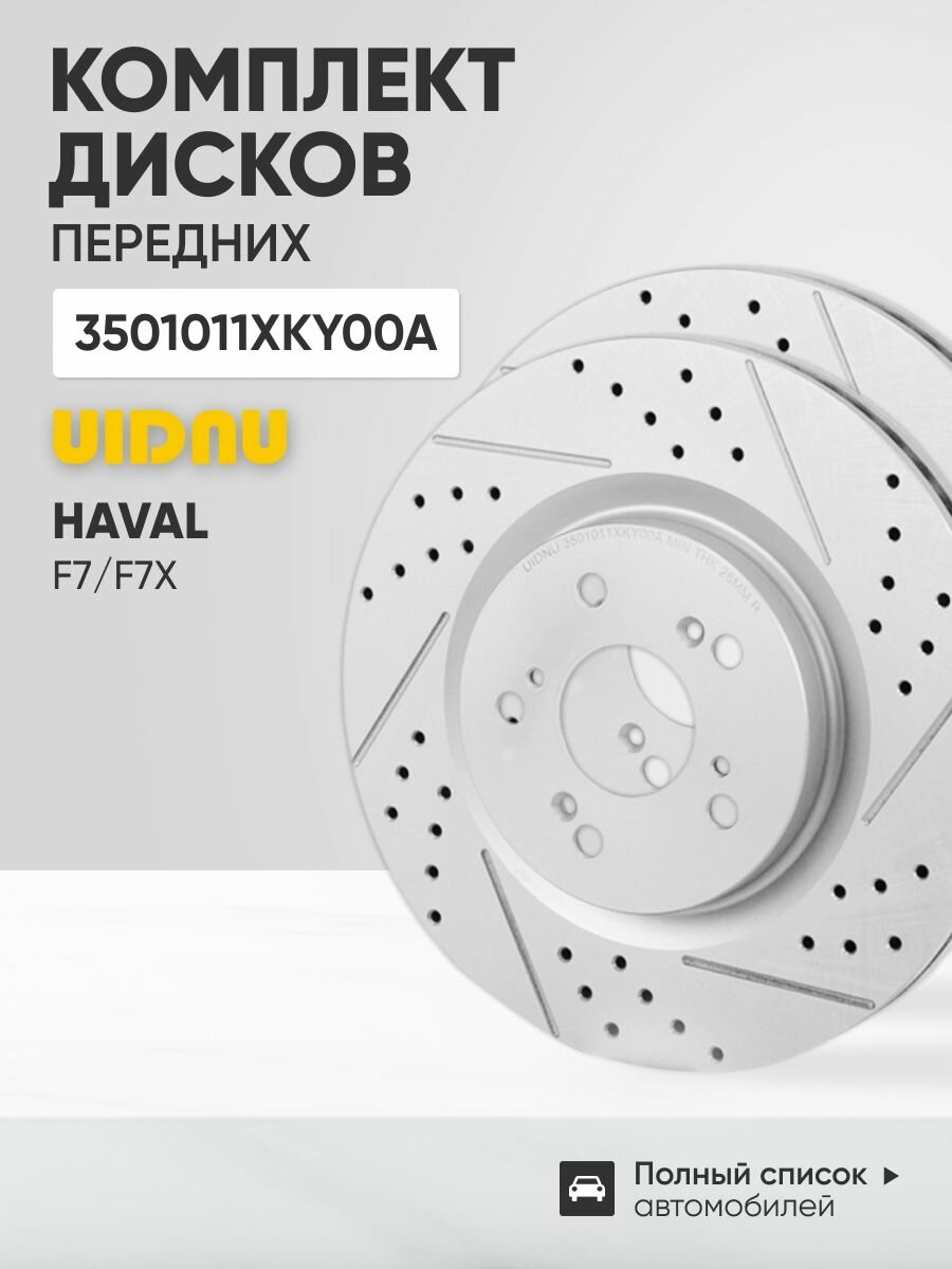 Диск тормозной (комплект 2ШТ) передний перфорированный HAVAL H6 Coupe, Haval F7/F7x ; 3501011XKY00A