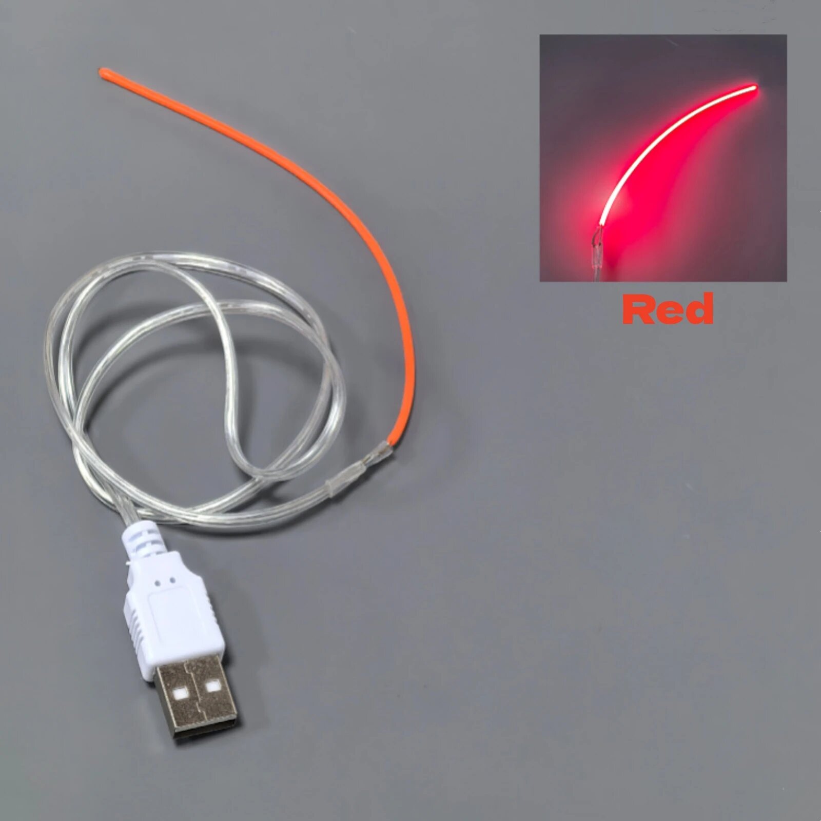 USB светодиодная нить красная XUNATA 128mm