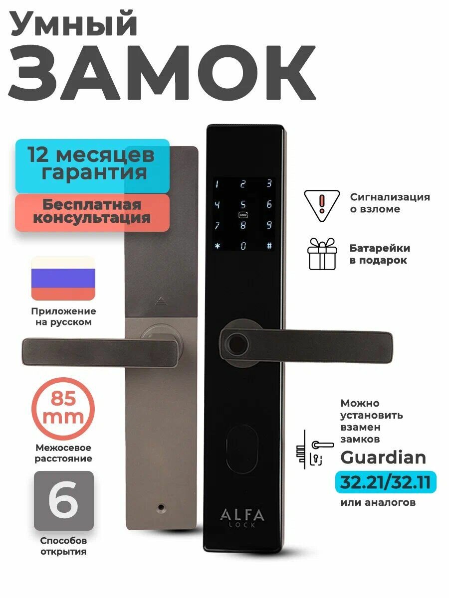 Электронный замок на дверь ALFA LOCK T1, врезная часть 321