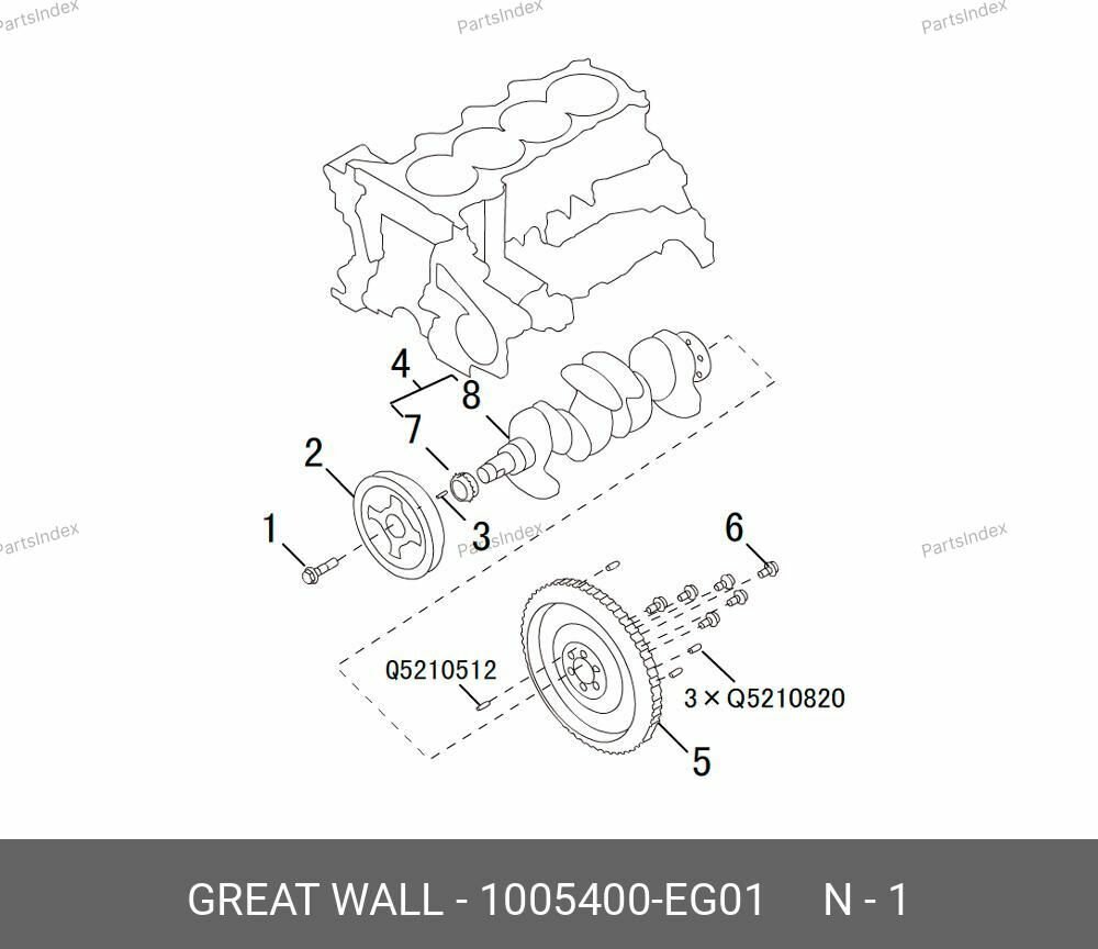 Бoлт шкива коленвала 1,5 FLORID, COOLBEAR, GREAT WALL 1005400EG01