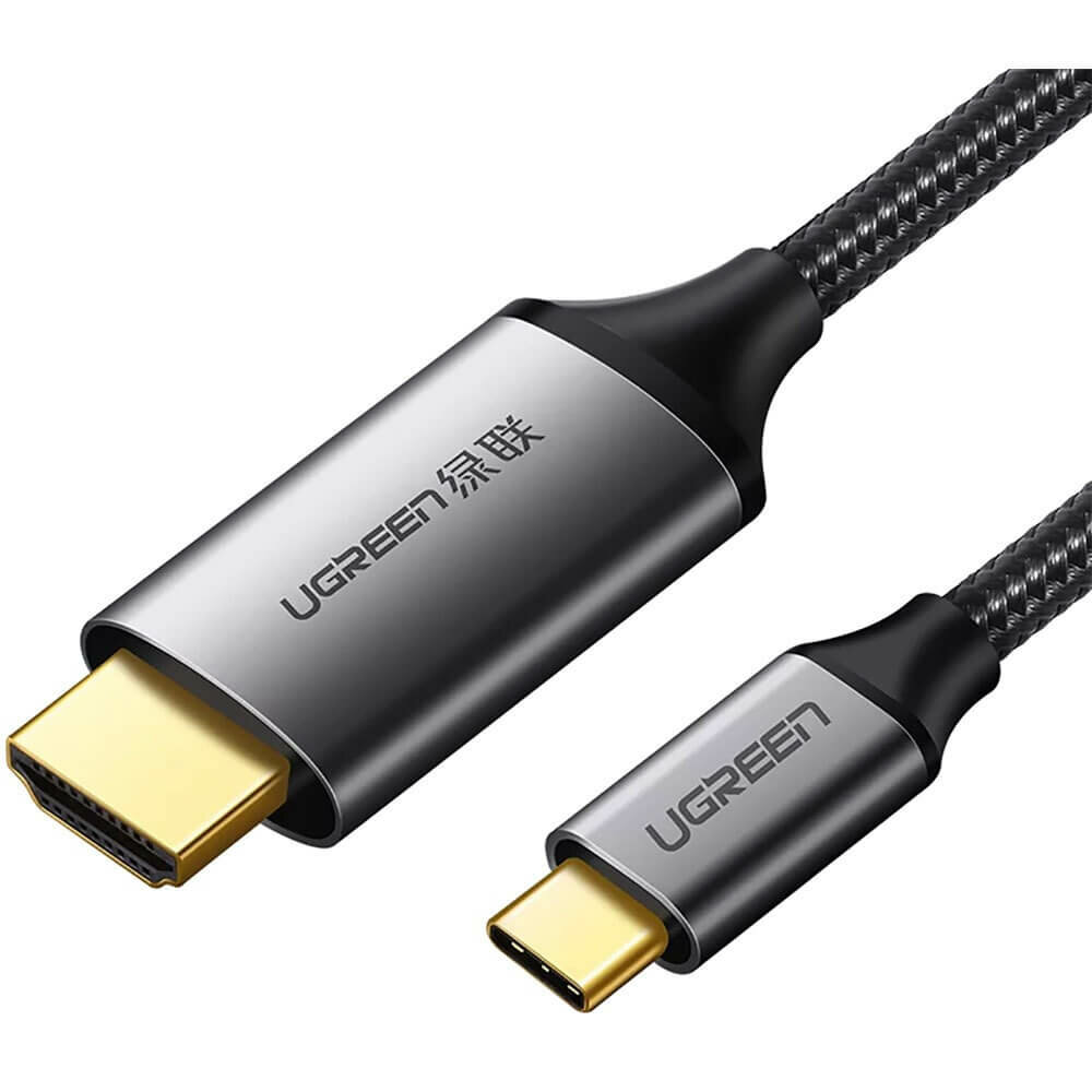 Кабель для компьютера Ugreen MM142 (50570) USB Type-C-HDMI 1.5 м, серый/чёрный
