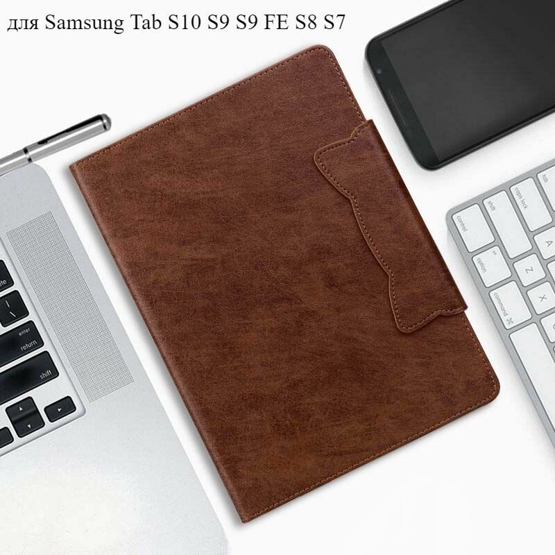 DG.MING Роскошный Чехол для Samsung Tab S10 S9 S9 FE S8 S7 (Самсунг Галакси Таб S10 S9 S9 FE S8 S7) 11.0" дюймов Smart Case Leather