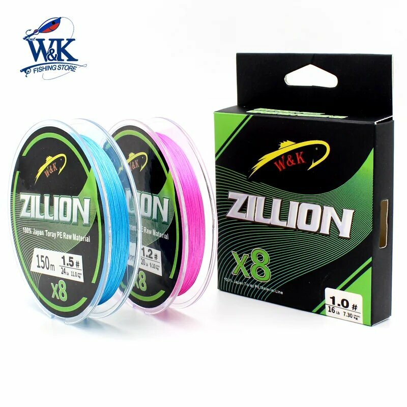 W&K ZILLION PE Леска Плетеный шнур 150м, Белый, NO.1.2--20lb