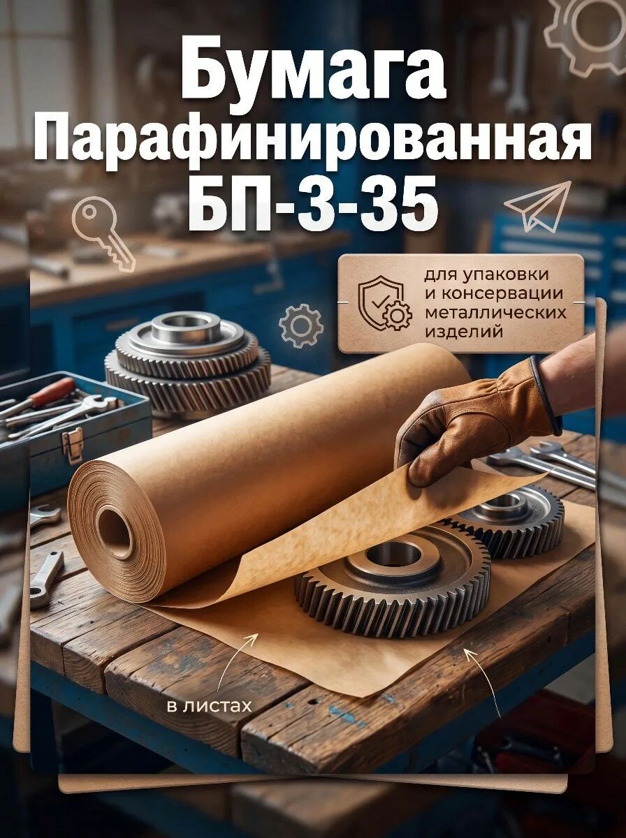 Бумага упаковочная артхим БП-3-35, парафинированная, ГОСТ 9569-2006