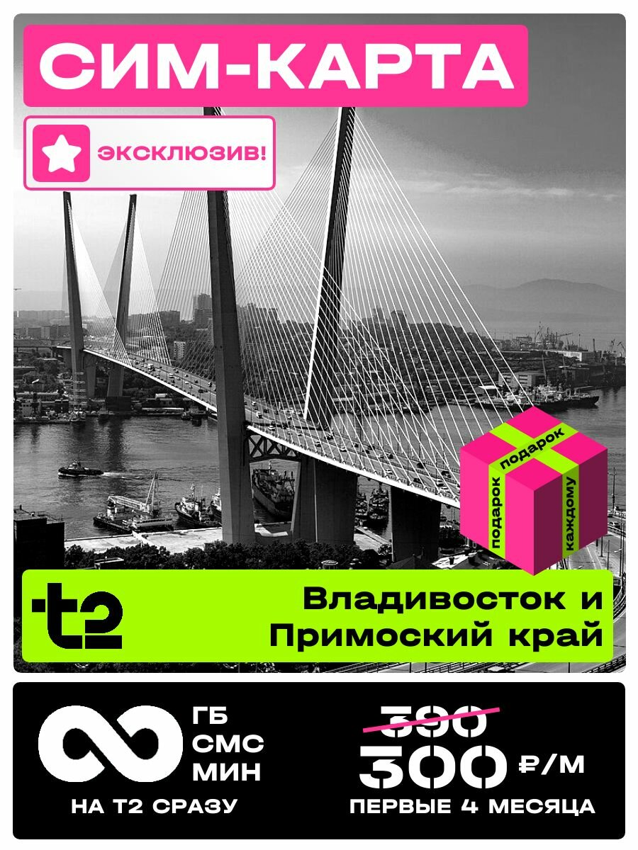 Сим карта теле 2 с безлимитным интернетом и минутами. t2 SIM-карта тариф хватит Приморский край. За 300 рублей в месяц.