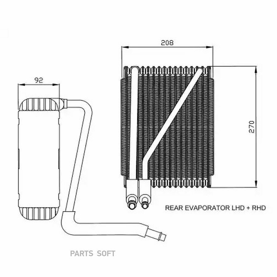 Радиатор кондиционера VW SHARAN 95-10, FORD GALAXY 95-06, SEAT ALHAMBRA 96-10, от официального дистрибьютора, NRF, артикул 36044